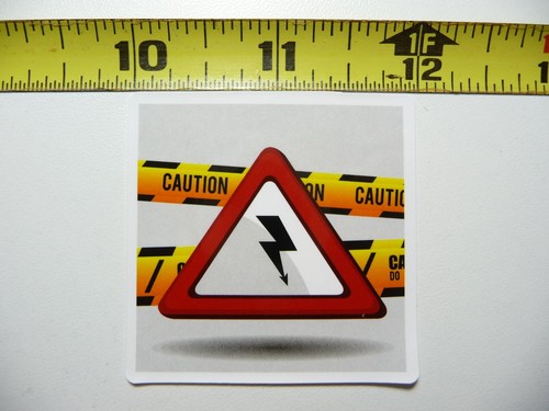 CAUTION DANGER ELECTRICAL WARNING STICKER DECAL FUNNY JOKE GAG PRANK ...
