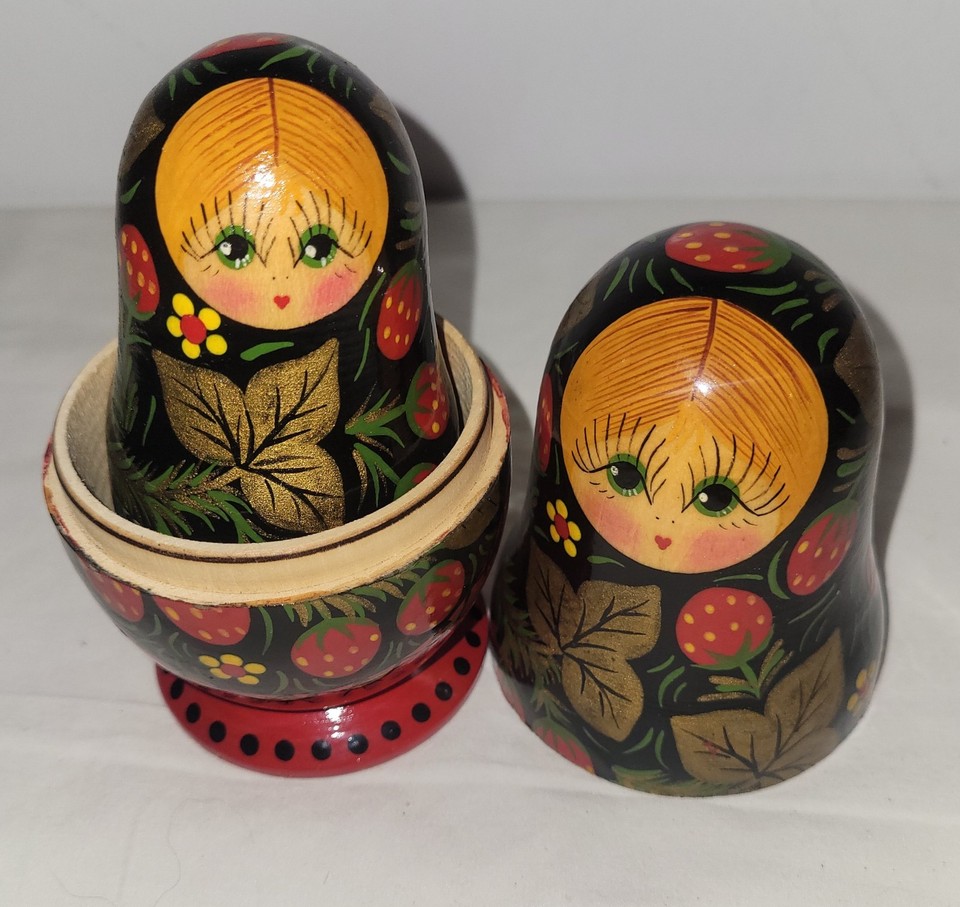 5pcs Matryoshka Vintage Wooden Stackable Russian Nesting Dolls | eBay