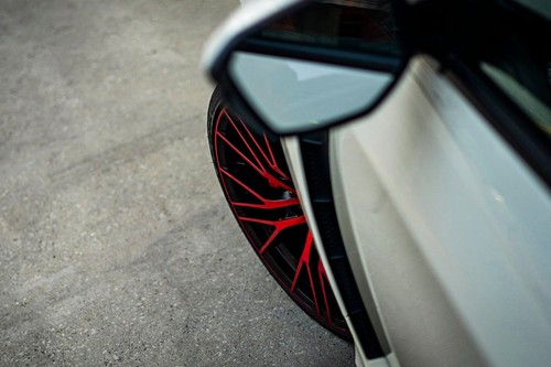 Custom Wheel Vertex 17x7.5 inch Offset 40 CB 73.1 Black w/ Machined Red ...