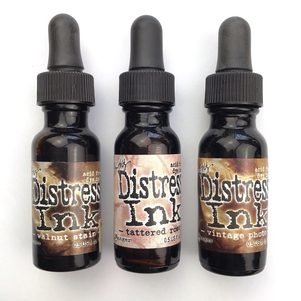 8 Ranger Distress Ink Reinkers - 5 Sealed, 3 Open - Faded Jeans,Peeled ...