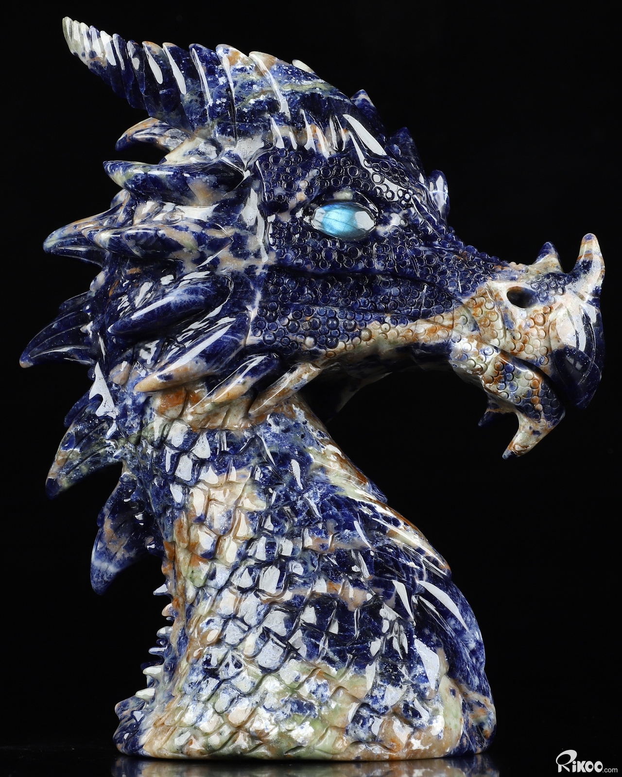 Amazing Huge 7.1" Sodalite Carved Crystal Dragon Sculpture ...