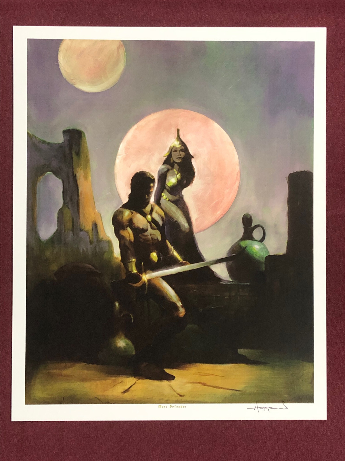 MIKE HOFFMAN 12X15" SIGNED PRINT DEJAH THORIS JOHN CARTER WARLORD MARS ...