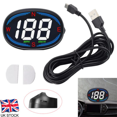 Car New Mini Digital GPS Speedo Speed MPH KM/H HUD Head Up Display ...