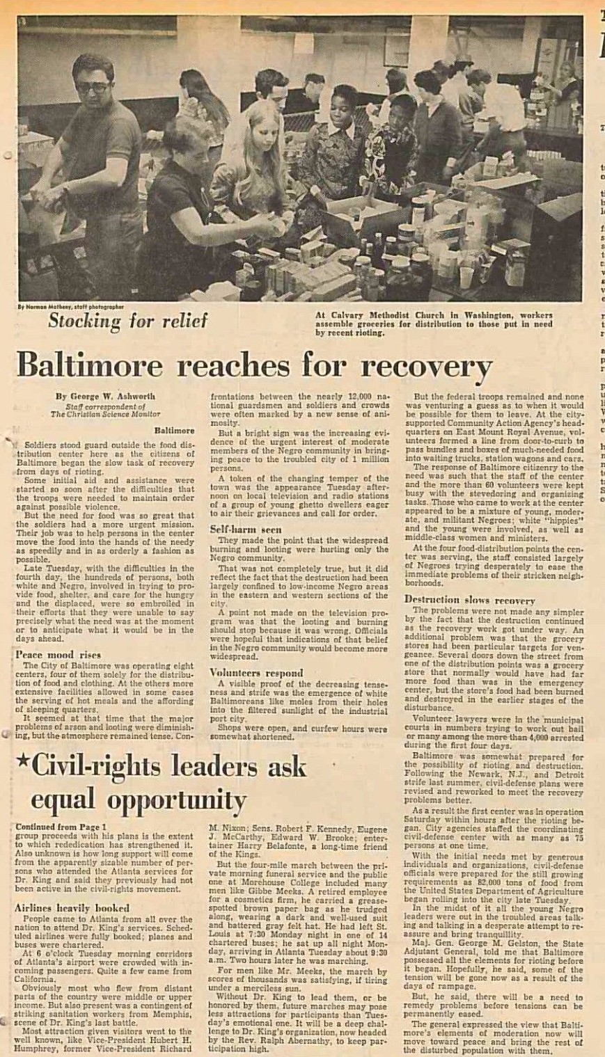 Martin Luther King Assassination Civil Right Equal Rights April 11 1968 ...