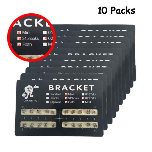 10Pack Dental Orthodontic Bracket Metal Braces Standard MBT Slot.022 3 ...