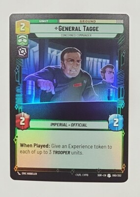 STAR WARS UNLIMITED SoR #080 GENERAL TAGGE CONCERNED COMMANDER UNCOMMON ...
