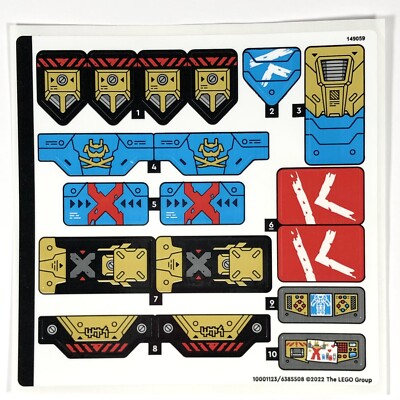 LEGO STICKER SHEET 71775 Ninjago Nya's Samurai X MECH Decals ...