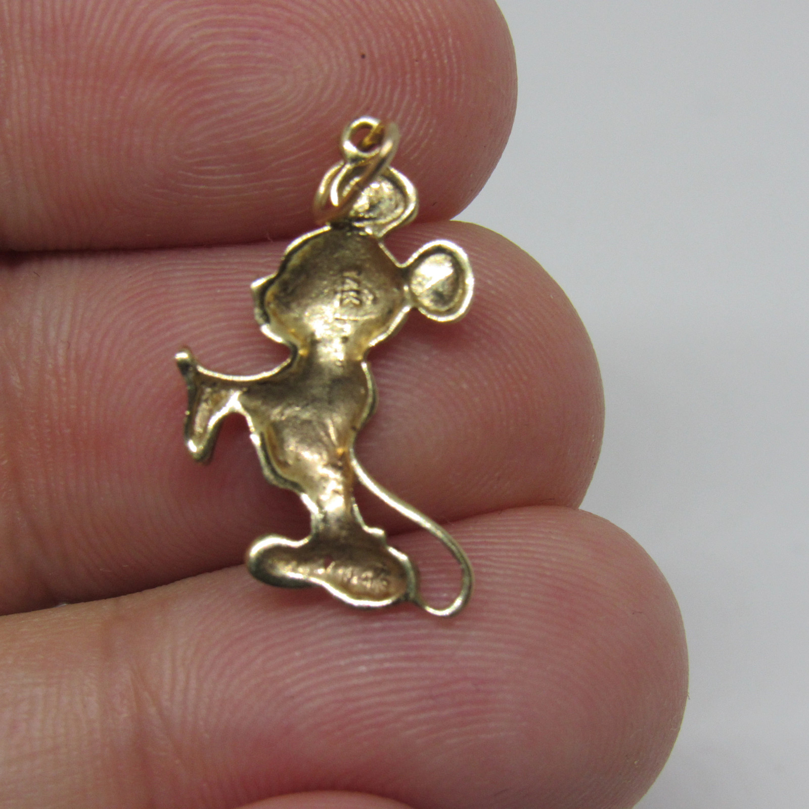 14k Yellow Gold Vintage Mickey Mouse Charm Pendant - … - Gem