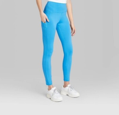 Wild Fable Women’s Azure Blue leggings with side pockets | eBay