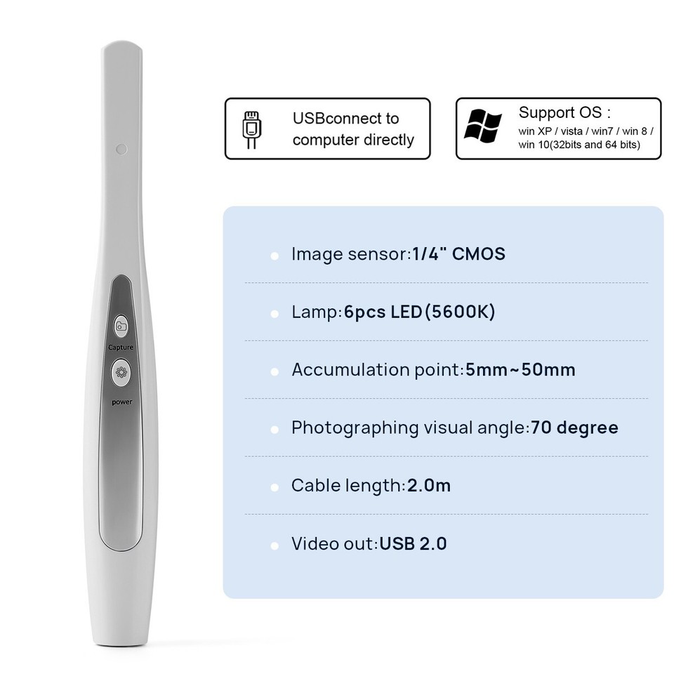 AZDENT Dental Intraoral Camera Digital USB Imaging Focus Intra Oral 6 ...