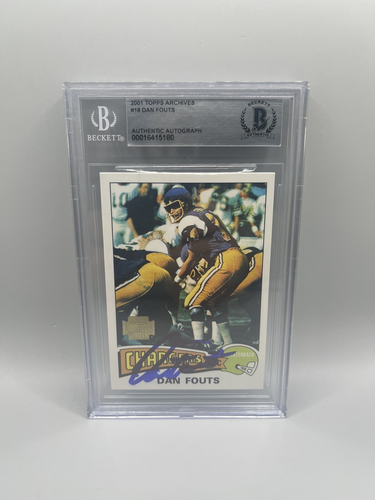 Dan Fouts Signed 2001 Topps Archives #18 Rookie Card Beckett Auto ...