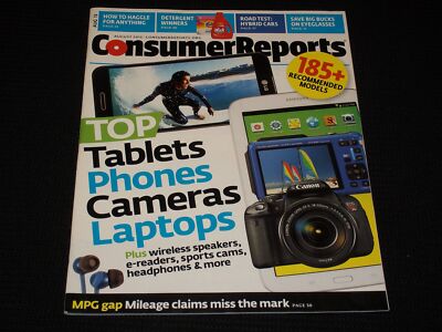 2013 AUGUST CONSUMER REPORTS MAGAZINE TOP TABLETS & PHONES - L 16735 | eBay