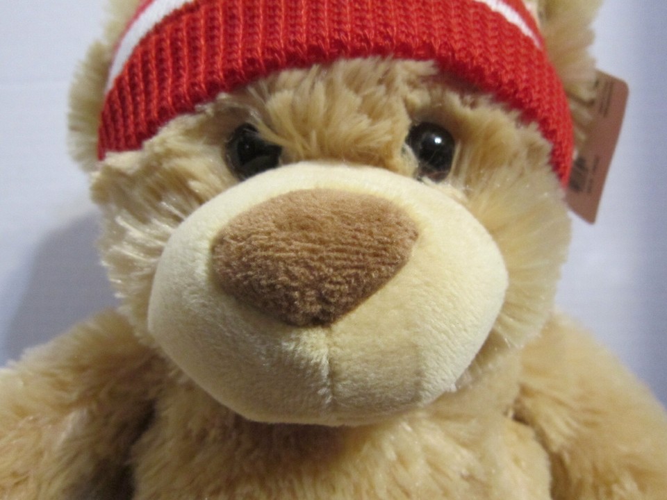 Gund Plush Christmas Teddy Bear Red White Stocking Cap Hat Christmas ...