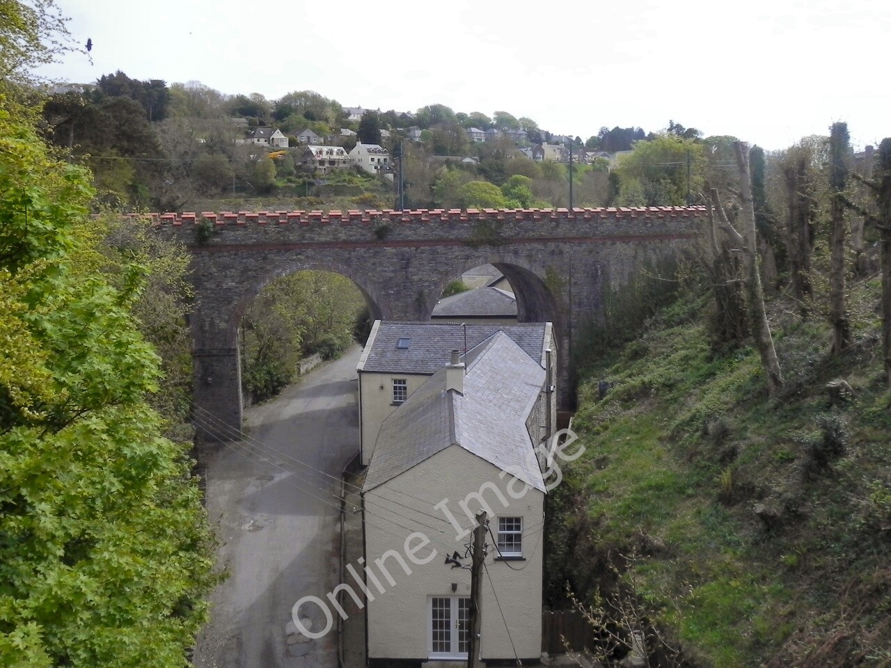 Photo 6x4 Rail Bridge at Laxey The bridge carrying the electric railway ...