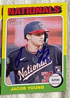 Jacob Young Autographed 2024 Topps Heritage Signed Card #394 RC ...