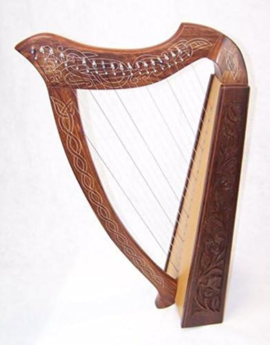 Real Wood Celtic Harp 19 String Irish Style with Bag & Extra Strings ...