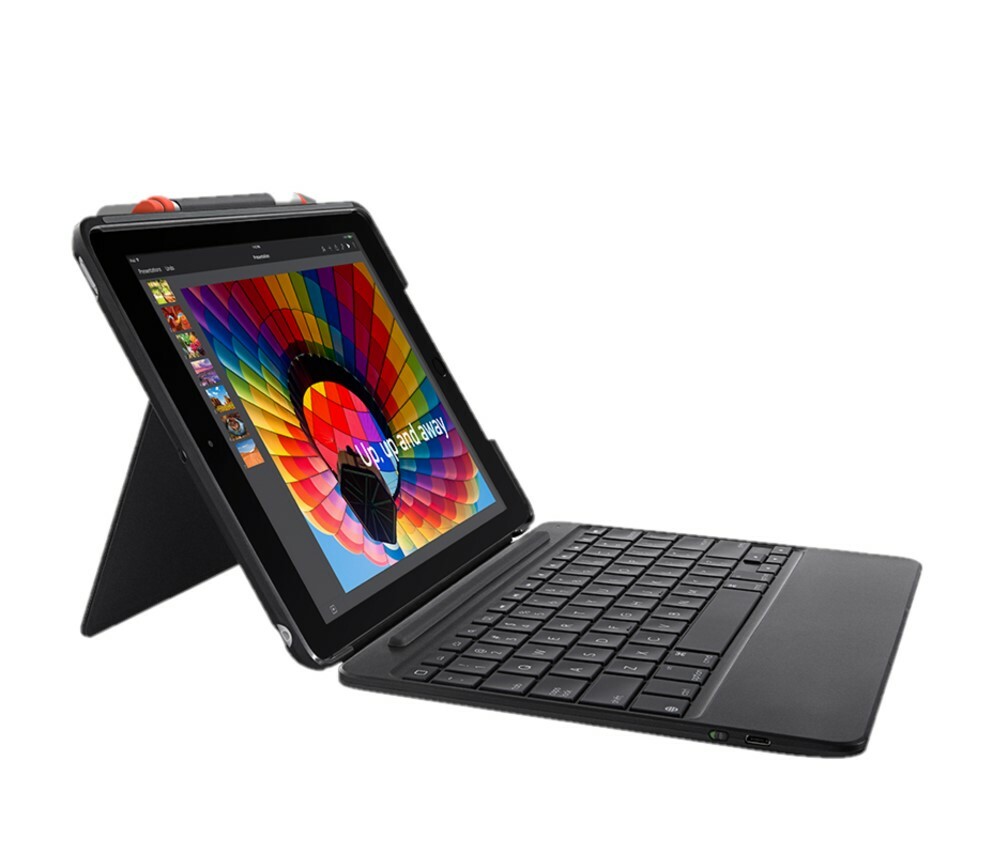 Logitech iPad Slim Combo Case Bluetooth Wireless Keyboard iPad 9.7" 5 ...