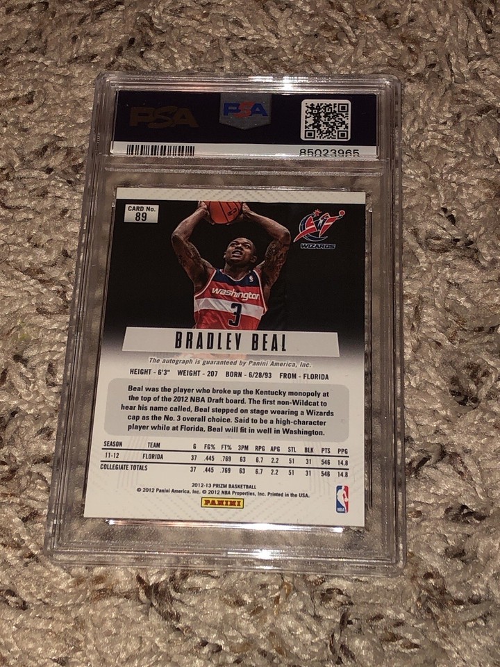 2012-13 PRIZM BRADLEY BEAL RC ROOKIE AUTO AUTOGRAPH PSA 10 GEM MINT ...