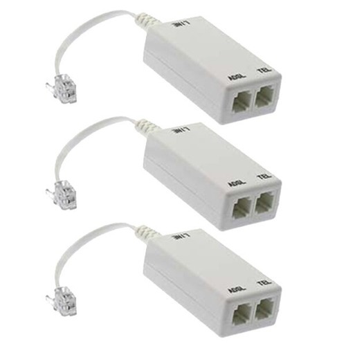 3x ADSL ADSL2 DSL Modem Telephone Phone Fax In-Line Splitter Filter ...