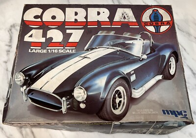 1982 Original Blue/White 427 Shelby Cobra MPC Model Car Kit Lg 1:16 ...
