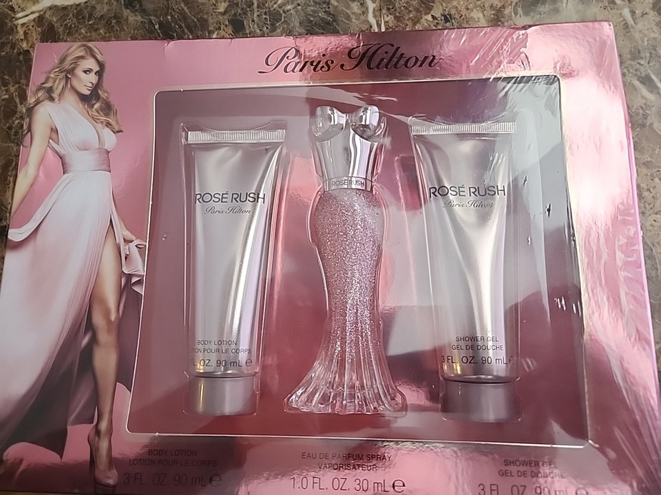 Paris Hilton Rose Rush 3pc Set Women Parfum Spray 1.0 oz Body Lotion ...