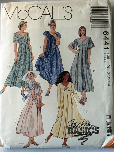New Uncut FF Misses Size 20-24 Dresses Sewing Pattern, McCall's 6441 | eBay