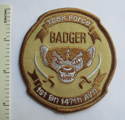 US ARMY 1st BN 147th AVIATION TASK FORCE BADGER PATCH Original | eBay