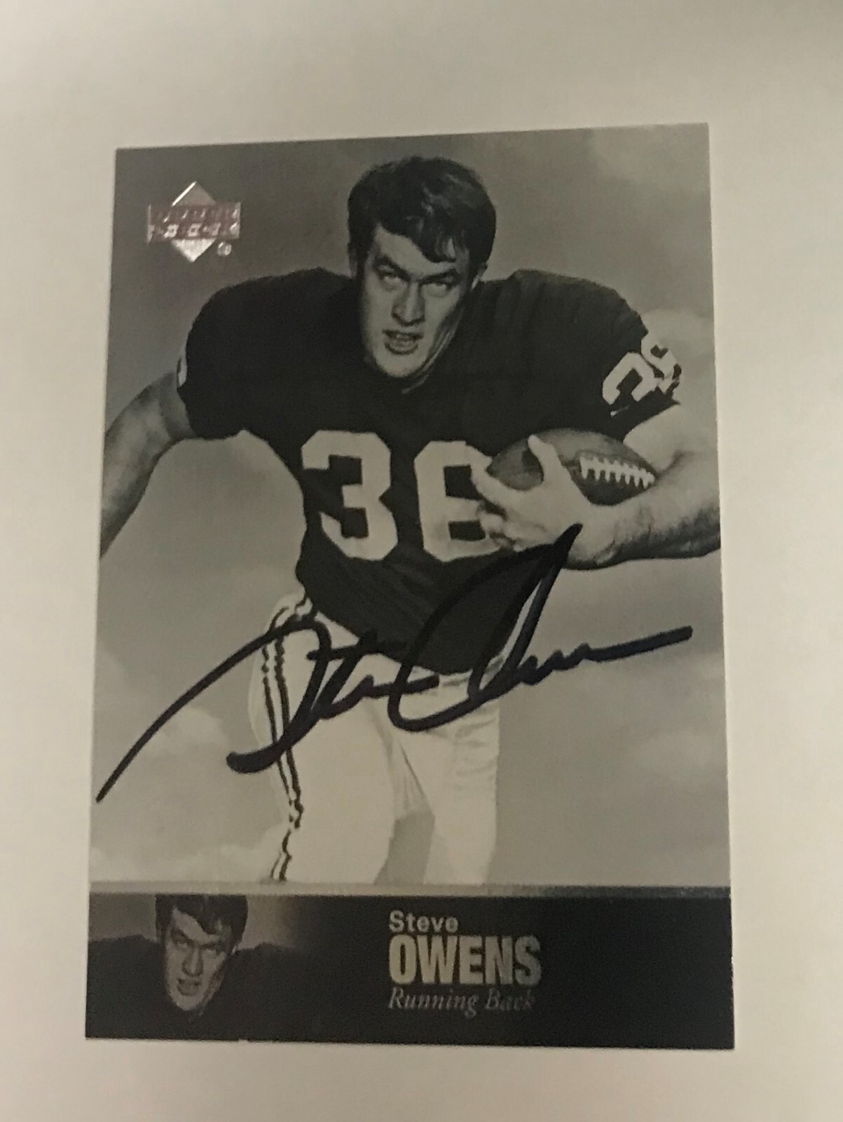 2011 Upper Deck Steve Owens Autographed Card Heisman Oklahoma Sooners ...