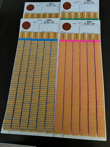 Four - # 300 Sure Tip Boards (1-300) Pull Tabs/Jar Tickets Free ...