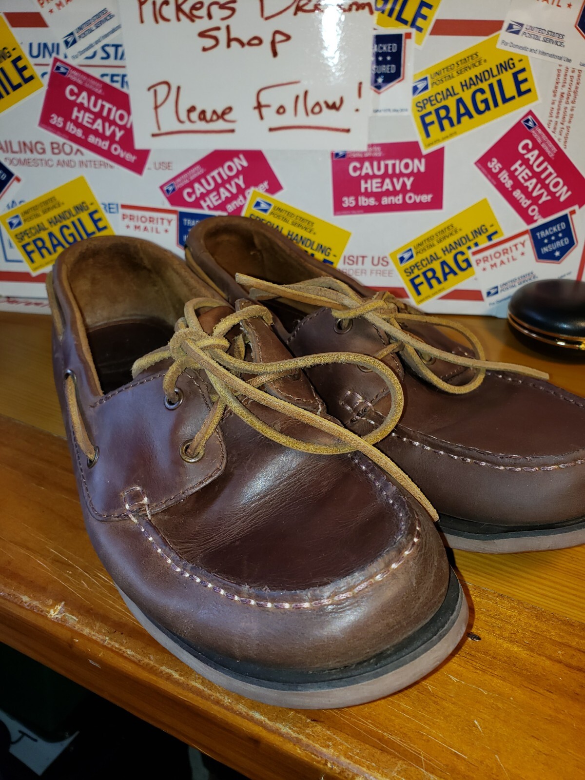 Clarks Mens Size 7.5M Shoes Brown Leather Casual Loaf… - Gem