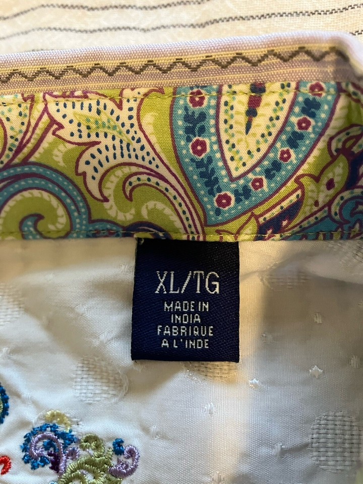 Robert Graham Deluxe Shirt, With Contrasting Fabrics And Flip Cuffs, Sz ...