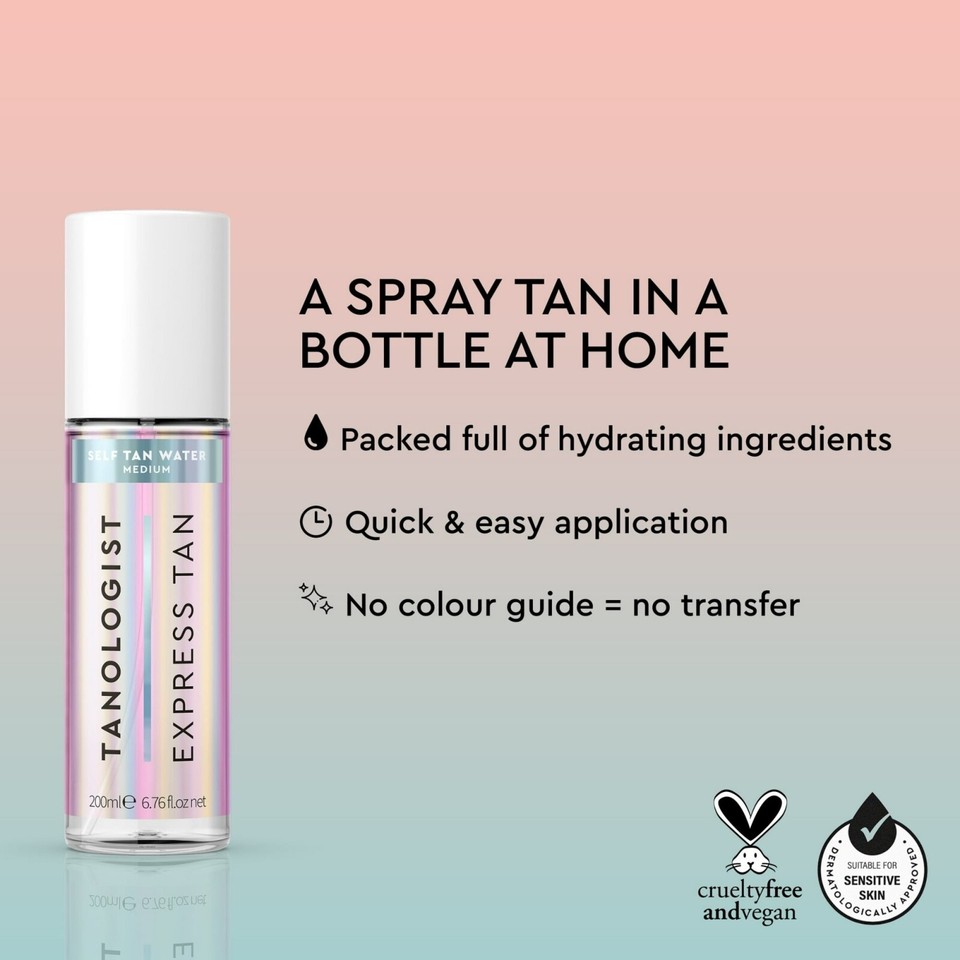 NEW Tanologist Express Self Tan Water, Medium Tan, 6.76 fl.oz/ 200 ml ...