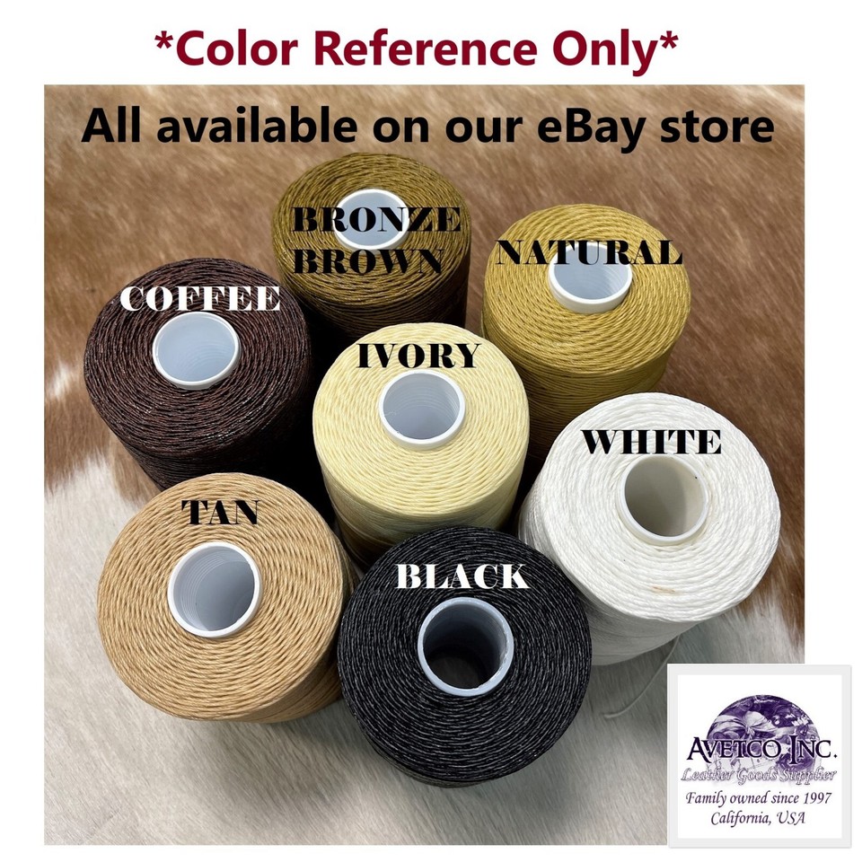 Tan Heavy Duty Waxed Thread 433 Yard Spool for Leather Craft Hand ...