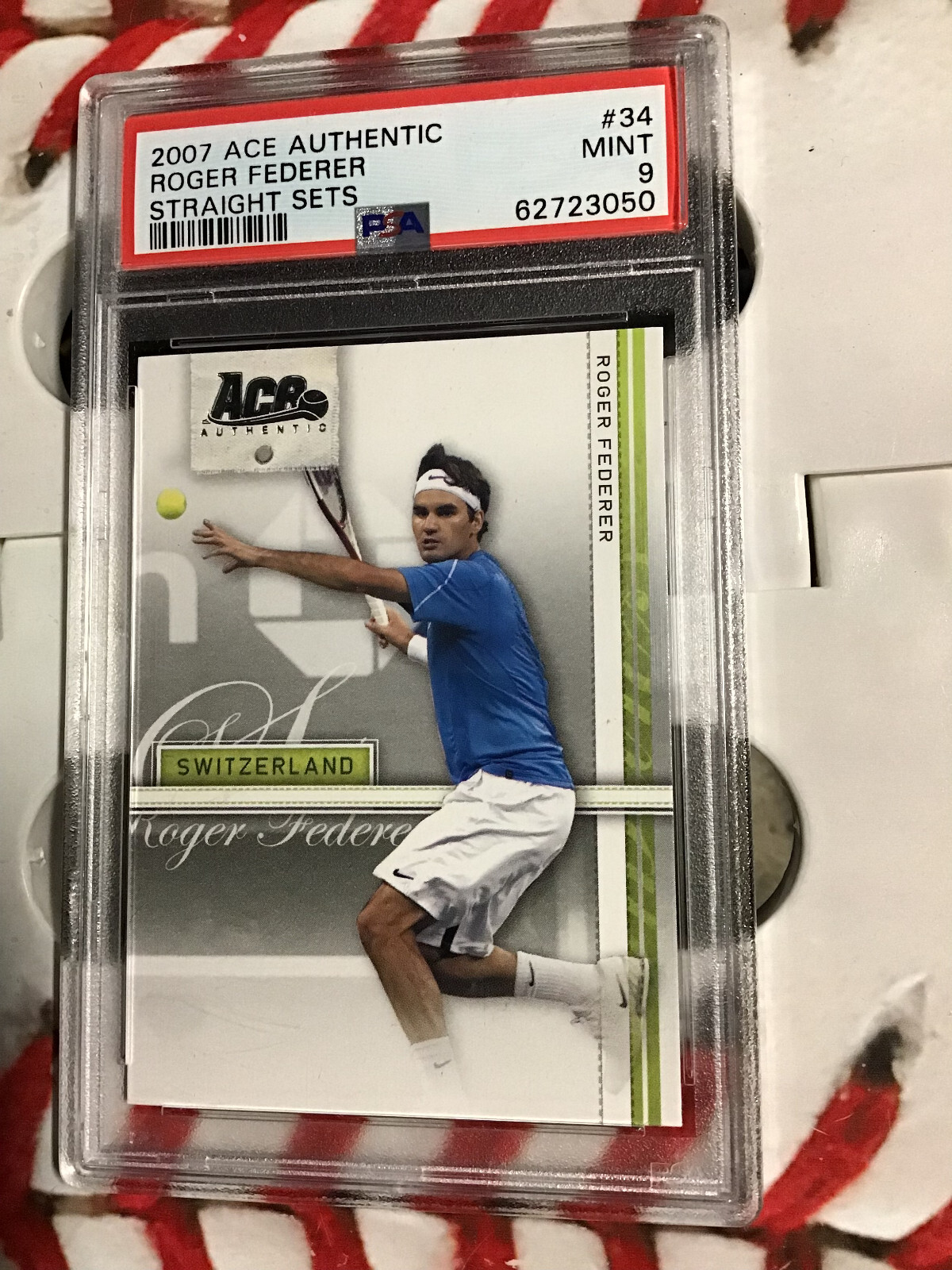 Roger Federer 2007 Ace Authentic Straight Sets #34 PSA 9 MINT ...