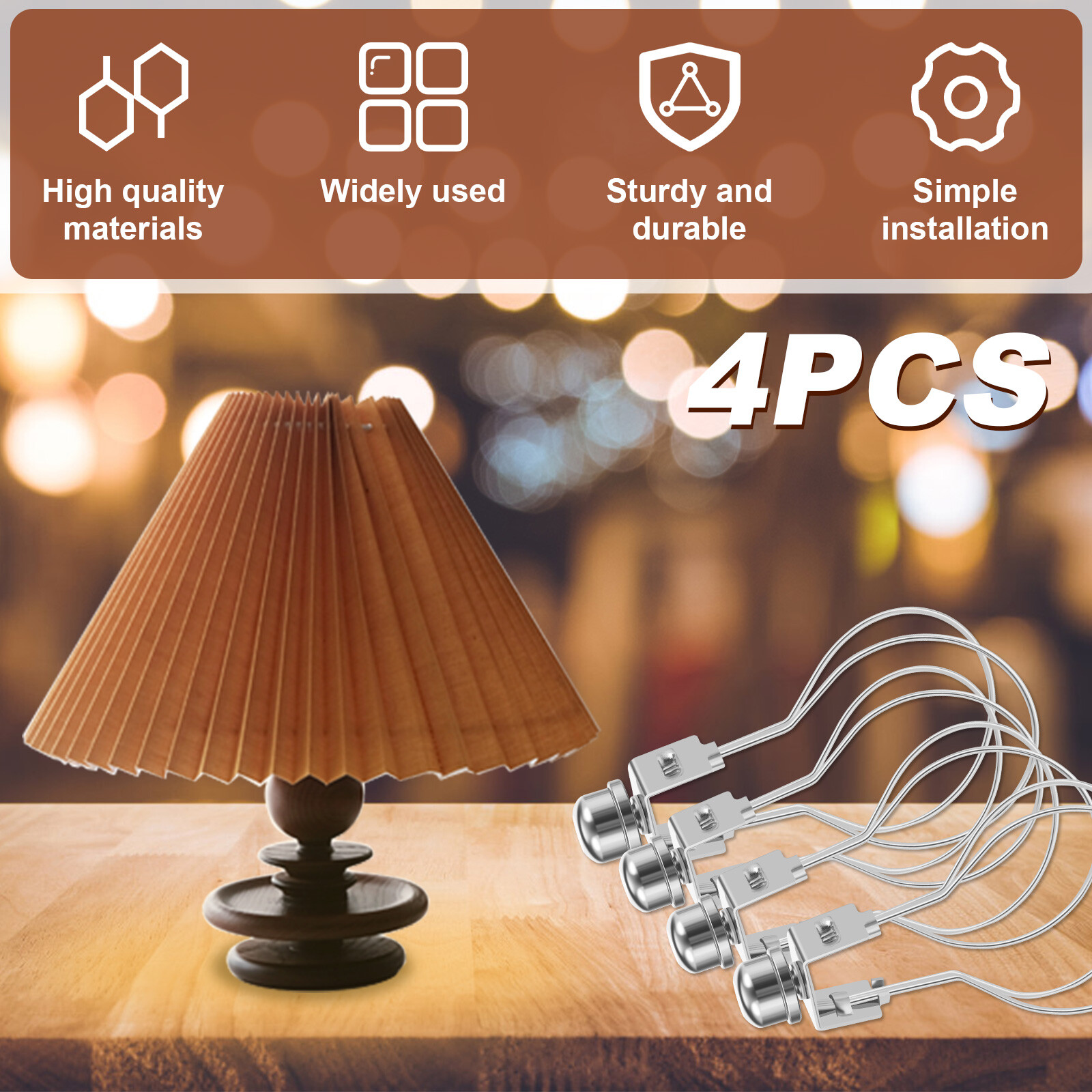 4Pcs Light Bulb Clip Metal Lamp Shade Holder Heavy-Duty Light Bulb ...