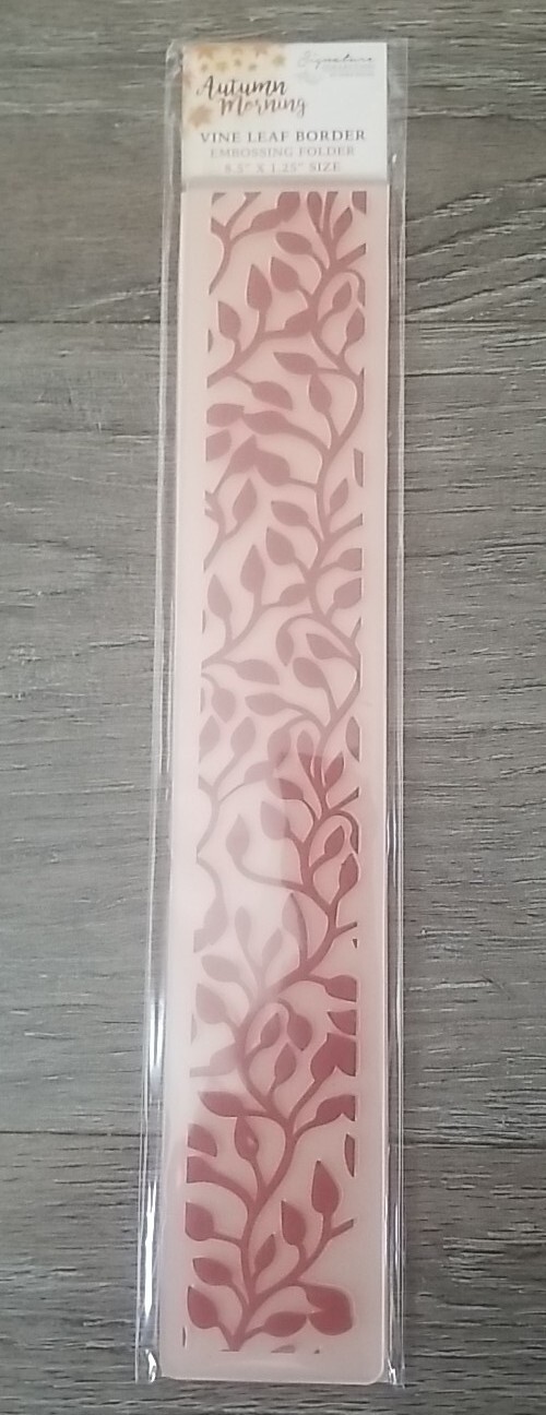 Autumn Morning by Crafters Companion Vine Leaf Border Embossing folder ...