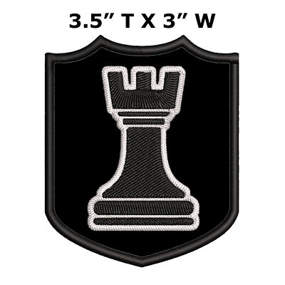 Rook Chess Piece Patch Embroidered Iron-on Classic Strategy Game Match ...