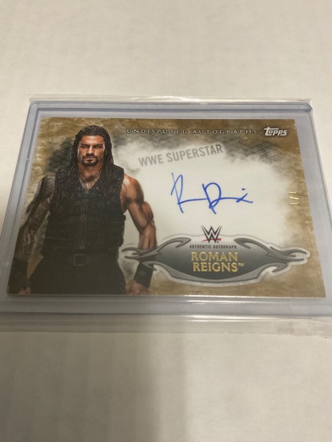 2015 Topps WWE Undisputed - Autographs Gold #UA-RRE Roman Reigns /1 (AU ...