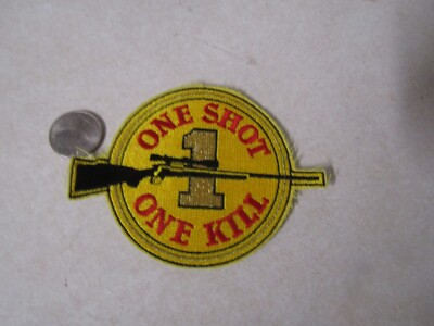 MILITARY PATCH SEW ON SNIPER ON SHOT ONE KILL YELLOW | eBay