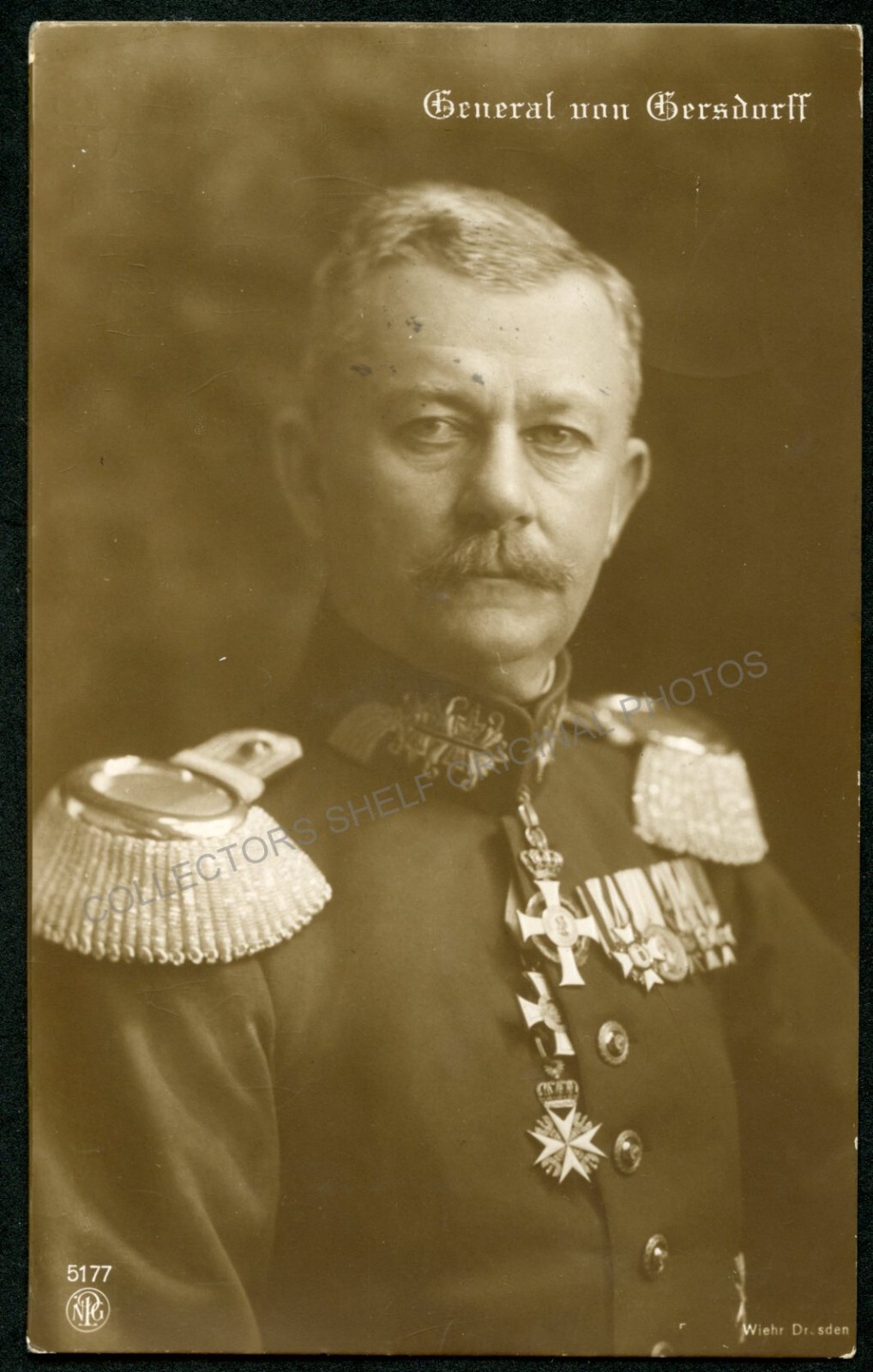 GEORG VON GERSDORFF GERMAN GENERAL HAND-SIGNED AUTOGRAPH WWI 1916 PHOTO ...