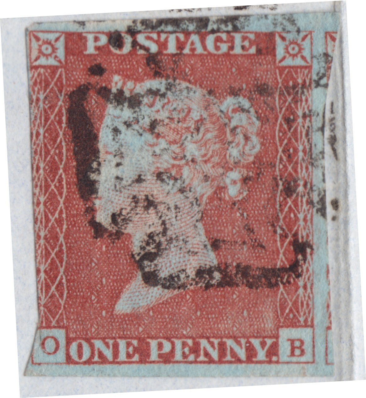 GB QV SG8 1d red on cover plate 40 lettering OB Liverpool to Glasgow 3 ...