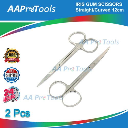 Iris Gum Scissors Curved/Straight Sharp Fine Tip Surgical Dental GERMAN Steel | eBay