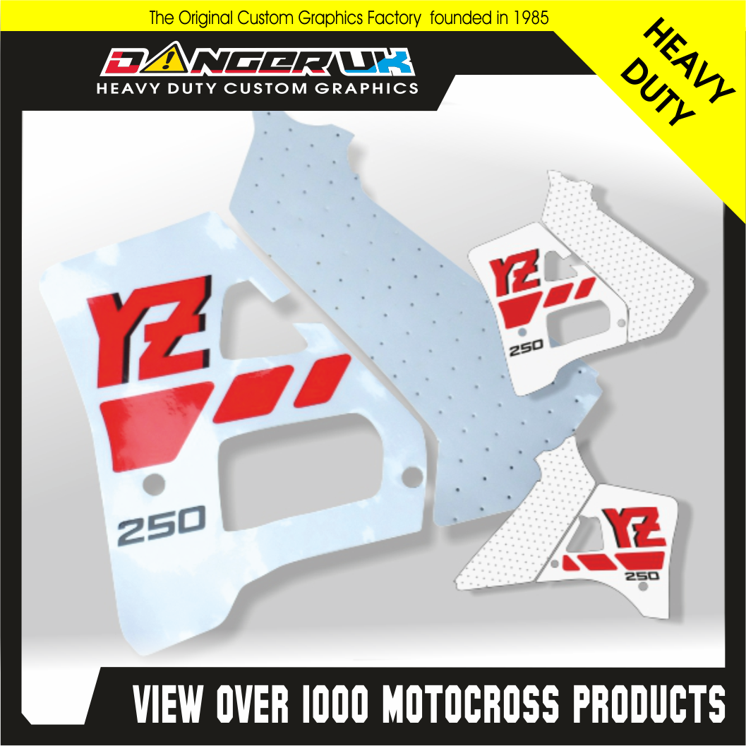 YAMAHA YZ 250 1988 1989 TANK RAD SHROUDS GRAPHICS DECALS STICKERS ...