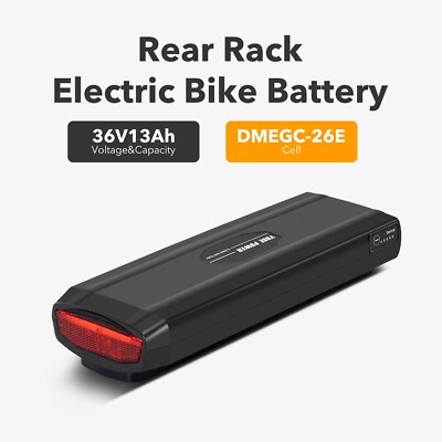 36V13Ah (481Wh) Ebike Lithium-ion Rear Rack Electric Bike Battery no ...