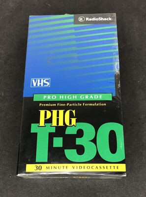 Radio Shack PHG T-30 VHS Blank Video Cassette Tape Pro High Grade Cat ...