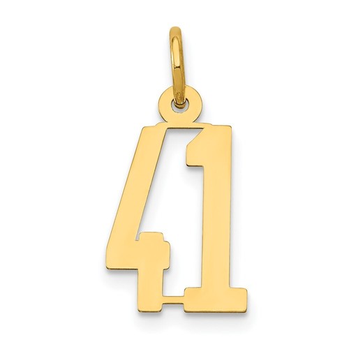 14k Small Elongated Number 41 Charm | eBay