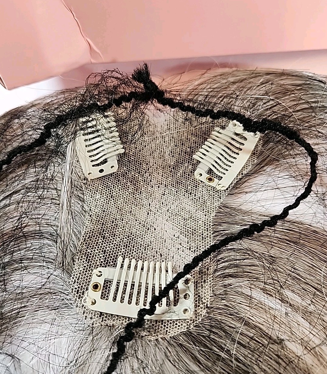 NEW REECHO Real Human Hair Clip In Topper Wiglet w/ Bangs 10" for Women ...