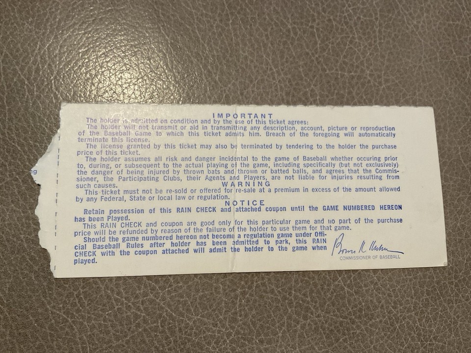 World Series Ticket Stub, Game 5, 1969, Field Level Box Seat | eBay