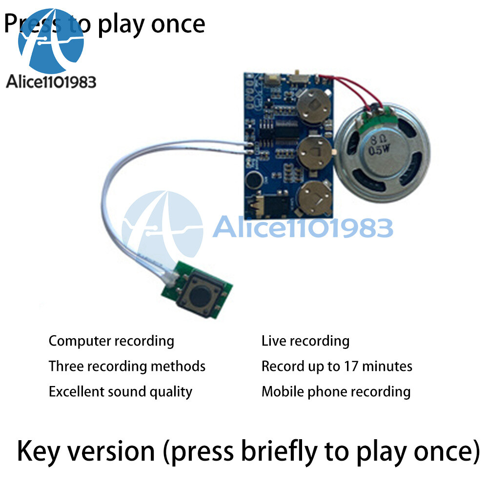 17min Greeting Gift Card Recordable Voice Chip Music Box Sound Module ...