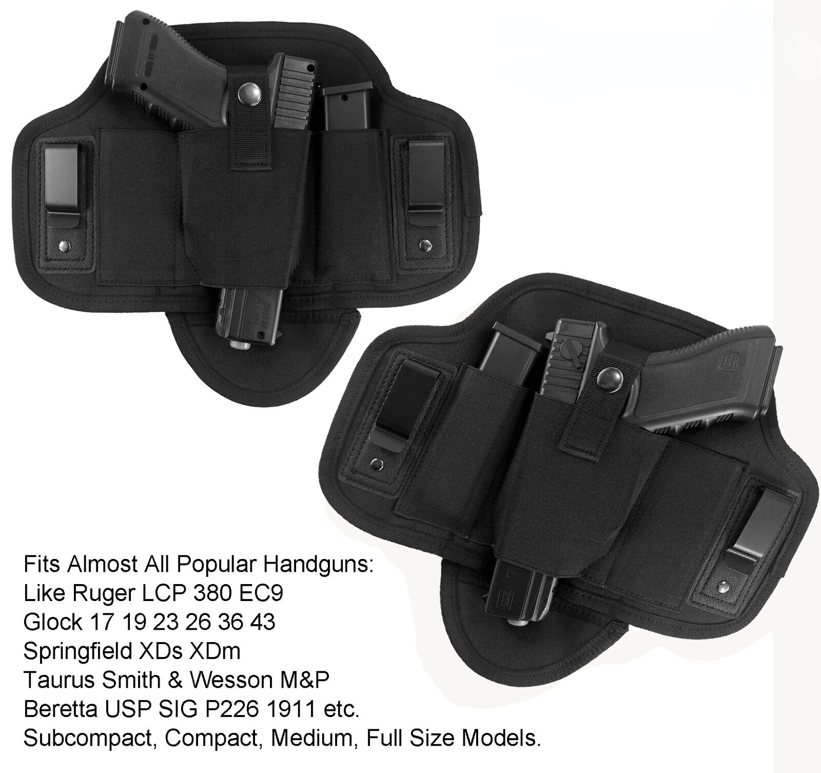 Tactical Pancake IWB Gun Holster Concealed Carry & Magazine Pouch ...